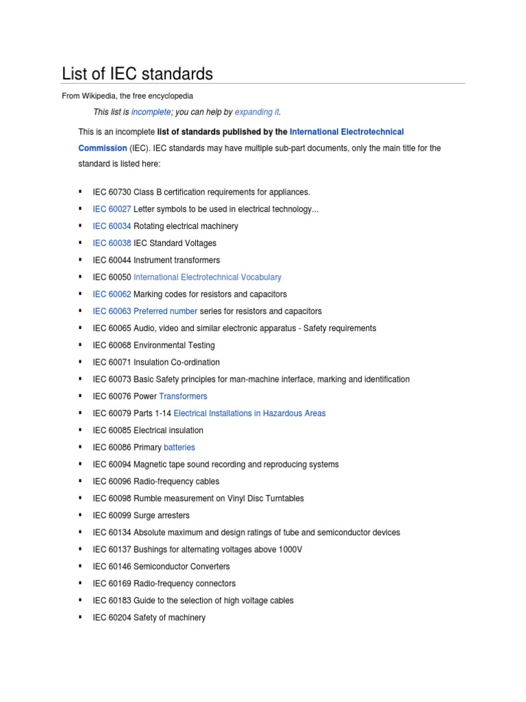 List of IEC standards: This list is ; you can help by | Photovoltaics ...