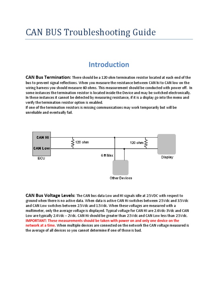 Can Bus Troubleshooting Rev B | PDF | Resistor | Electrical Resistance And Conductance