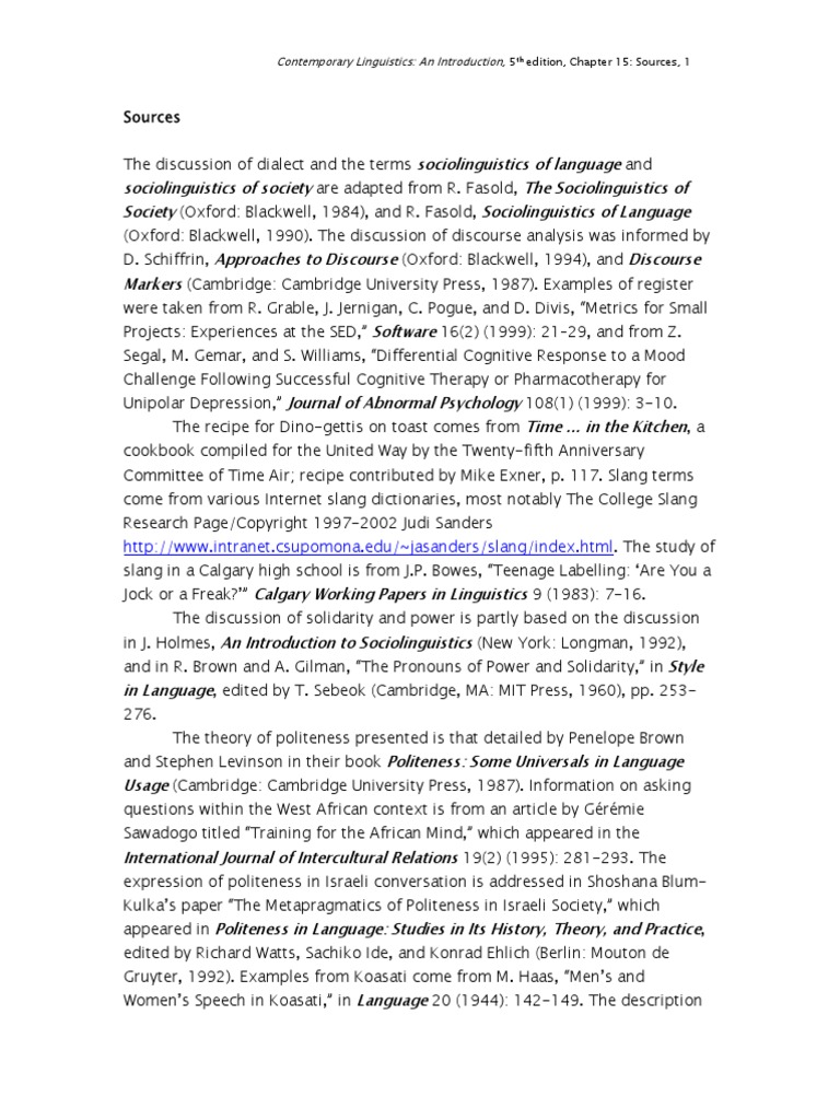 Contemporary Linguistics: An Introduction:, 5 Edition, Chapter 15 ...