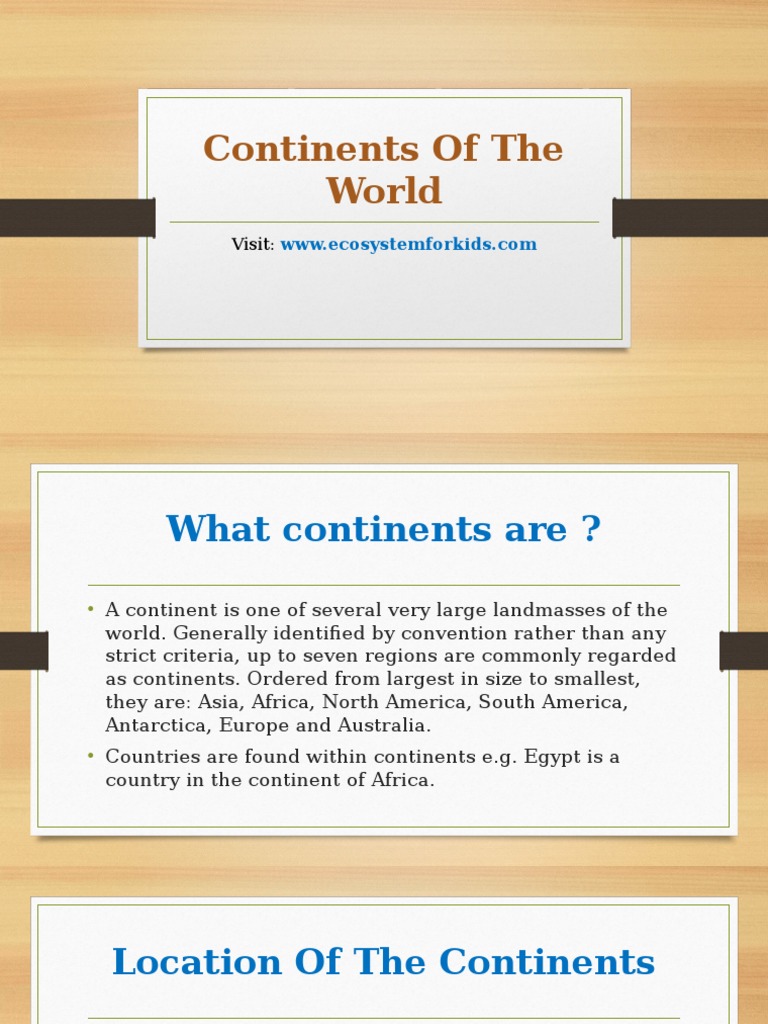 Continents of The World | PDF | Australia (Continent) | Continent