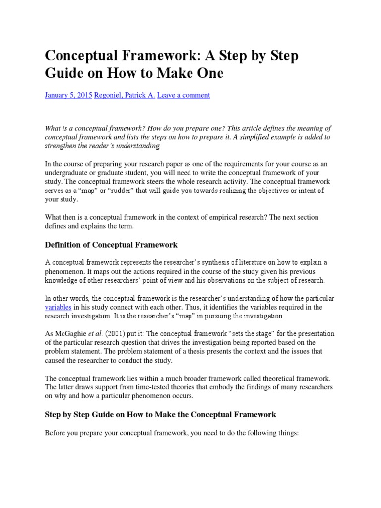 A Step-by-Step Guide to Creating a Conceptual Framework: Defining ...