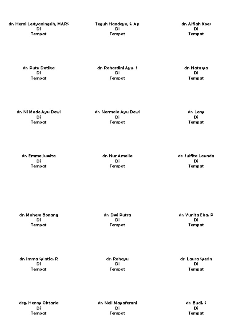 Format Label Undangan | PDF