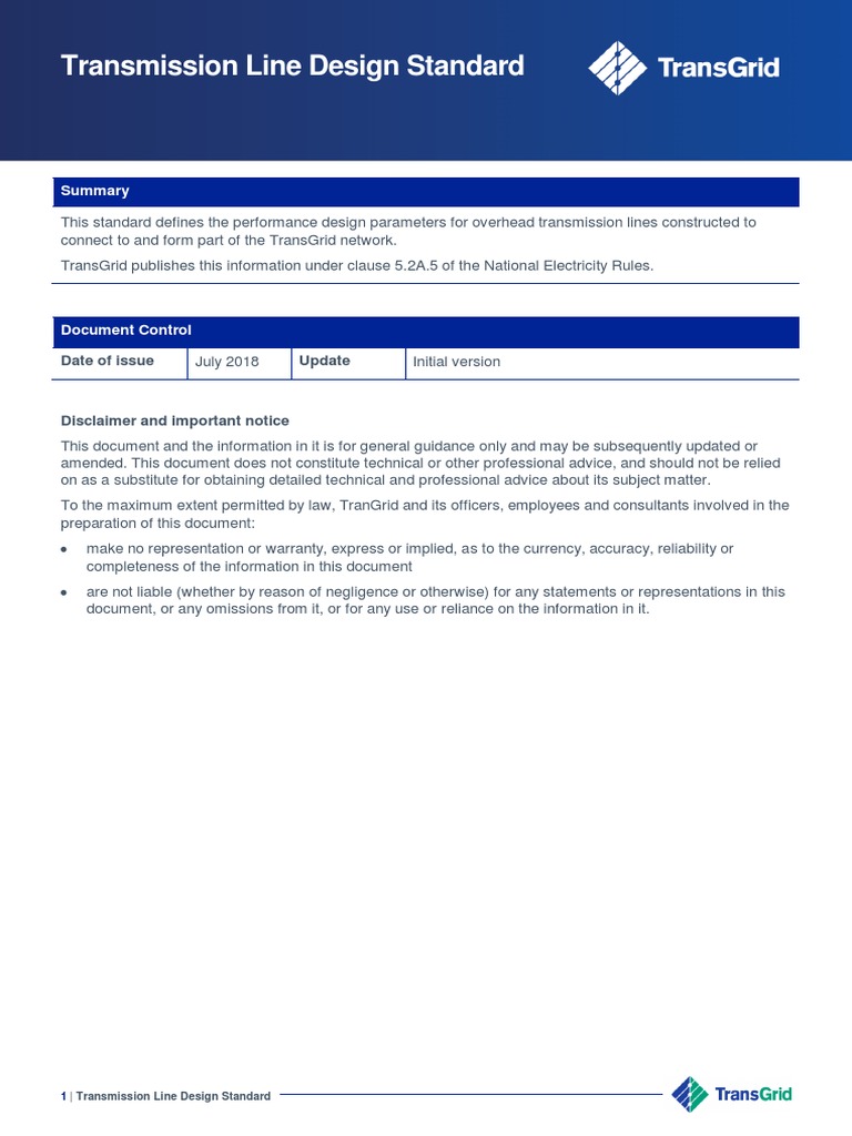 Transmission Line Design Standard | PDF | Electric Power Transmission ...
