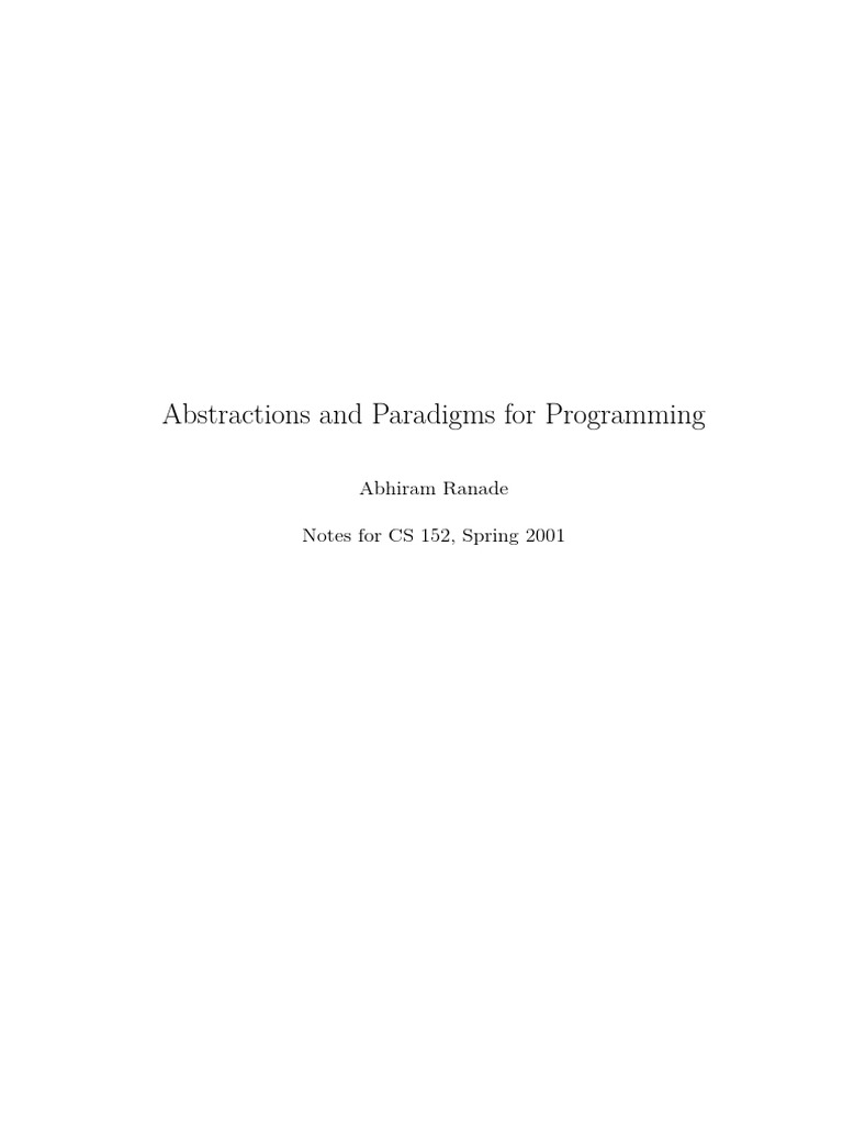 Programming Abstractions and Paradigms | PDF | Scheme (Programming ...