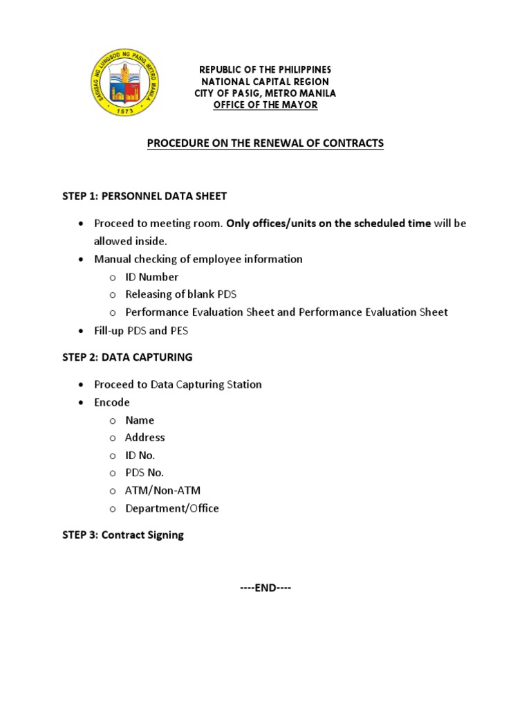 Procedure On Contract Signing | PDF
