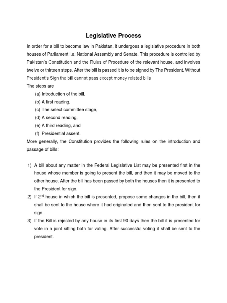 Legislative Process | PDF | Bill (Law) | Government Information