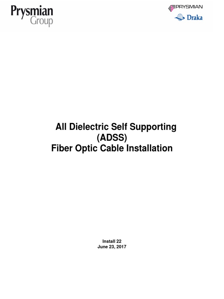 ADSS Fiber Optic Cable Installation Guide | PDF | Electric Power ...
