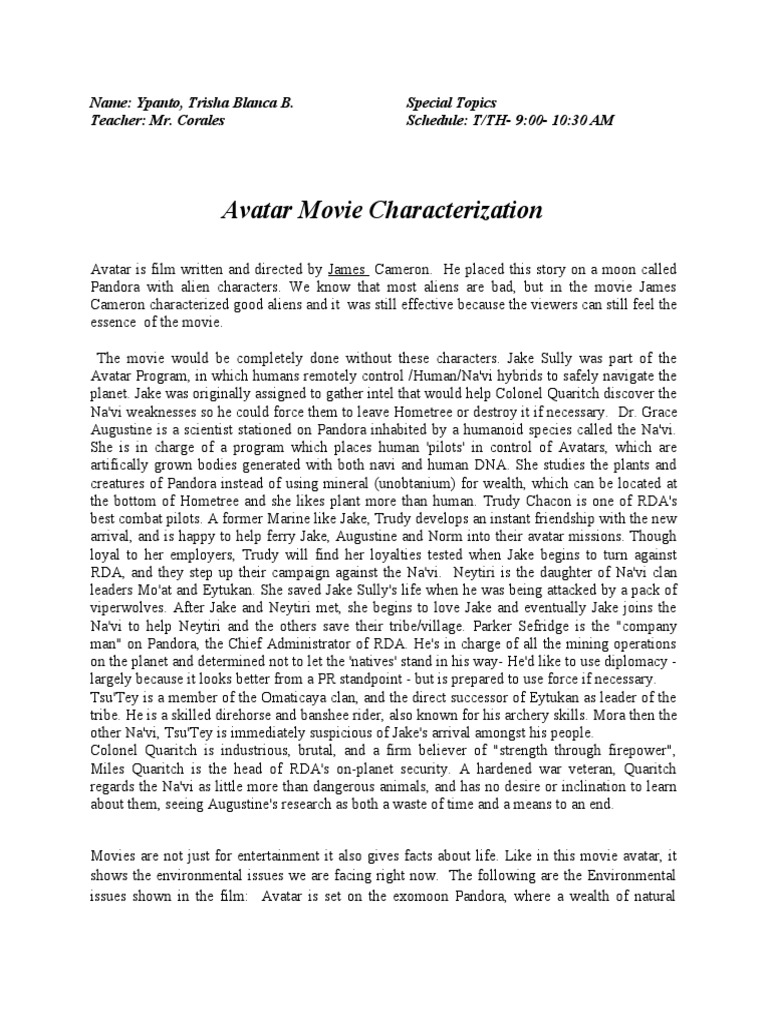 Avatar | PDF | Avatar (2009 Film)