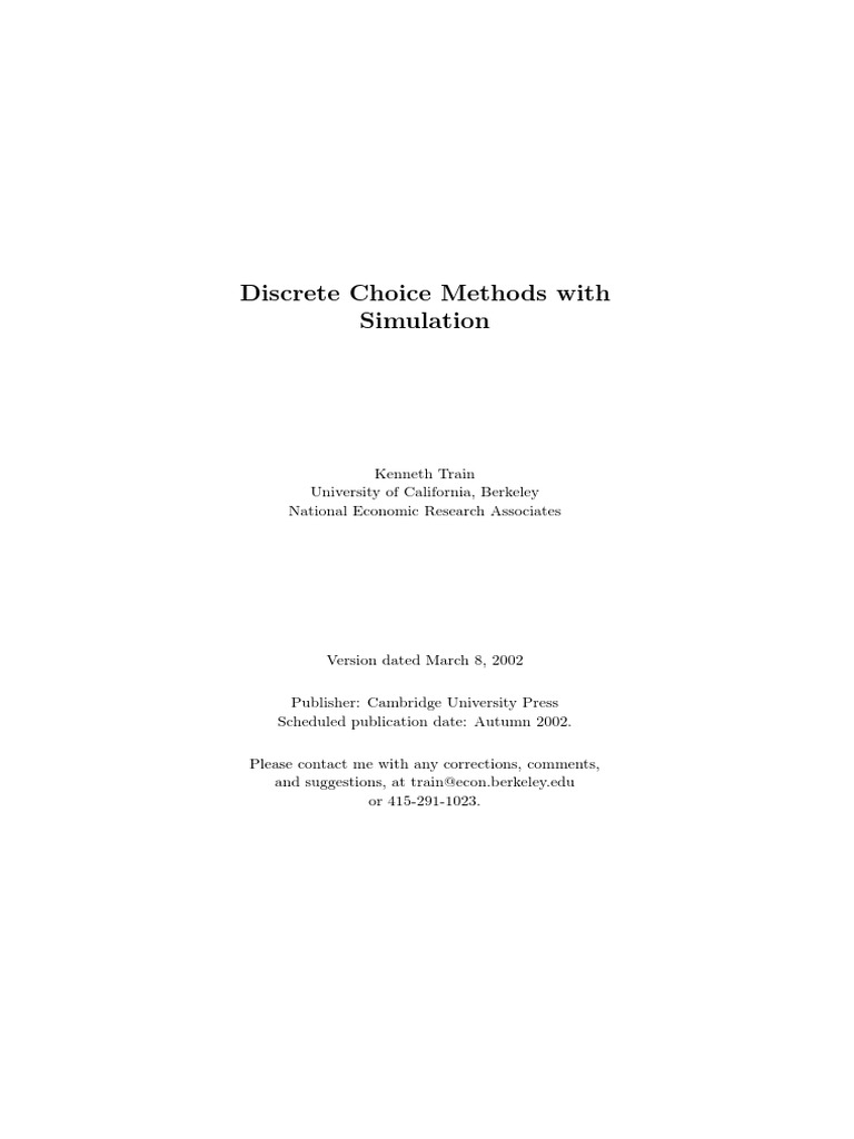 Train1201 PDF | PDF | Endogeneity (Econometrics) | Regression Analysis