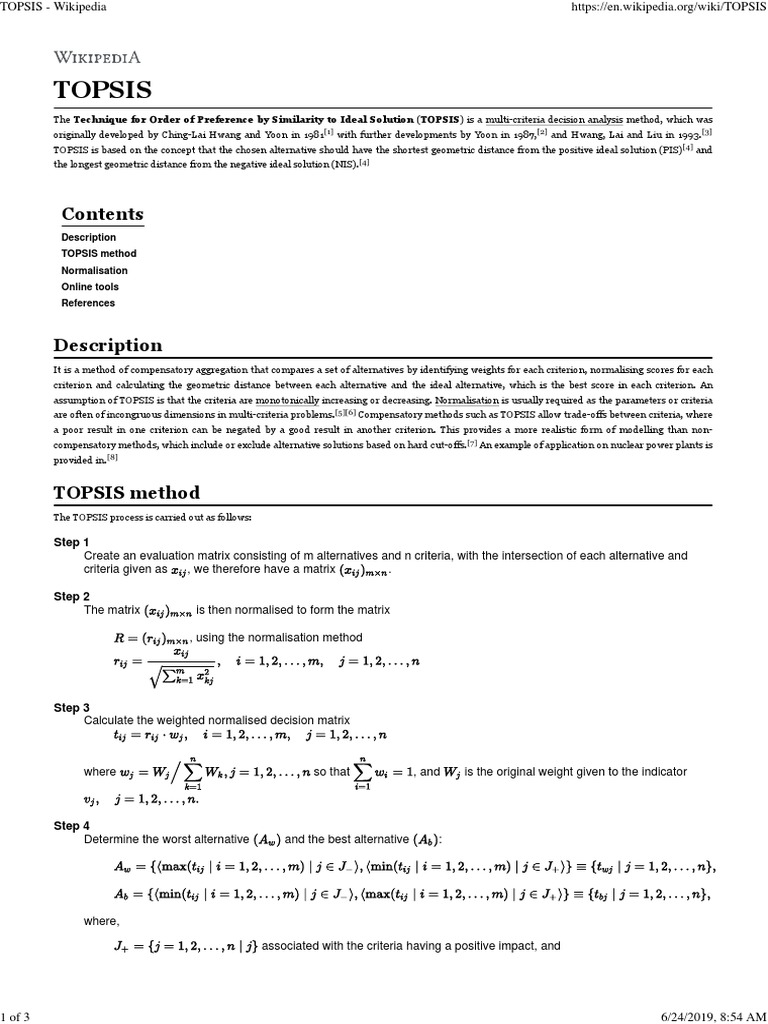 Topsis | PDF | Analysis | Decision Making