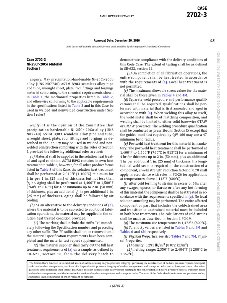 Asme BPVC 2017 Code Case 2702-3 | Download Free PDF | Heat Treating ...