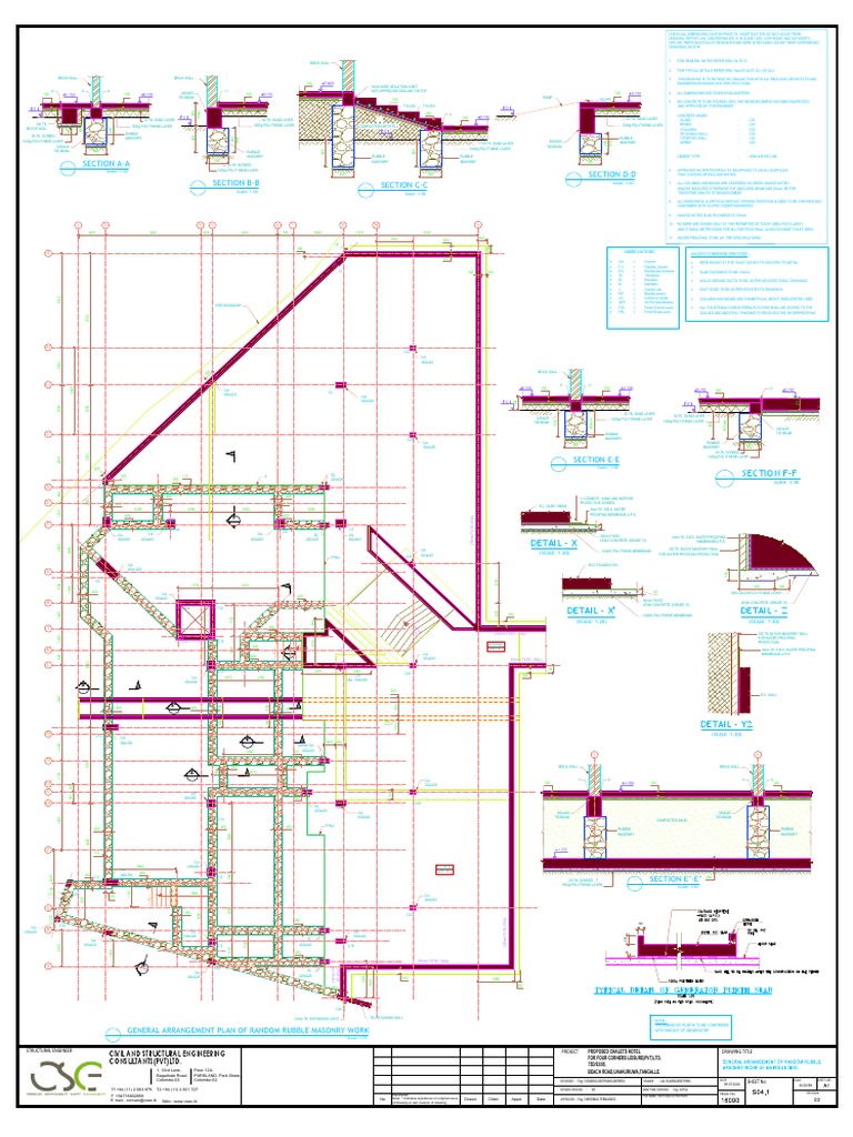 Typical General Arrangement of A Building | PDF | Masonry | Wall