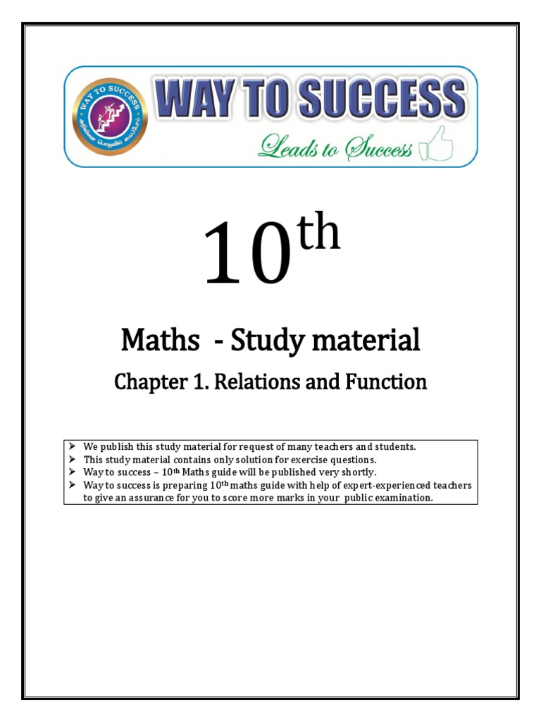 10 STD Maths | PDF | Fahrenheit | Function (Mathematics)