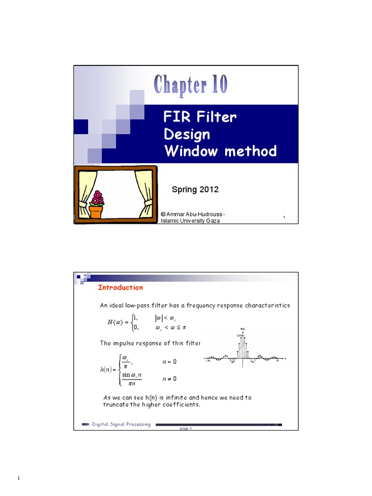 FIR Filter DesignWindow | PDF | Filter (Signal Processing) | Low Pass Filter