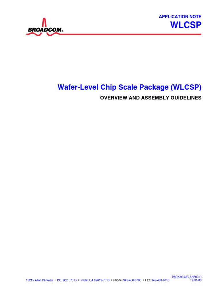 Wafer-Level Chip Scale Package (WLCSP) | PDF | Chemistry | Materials