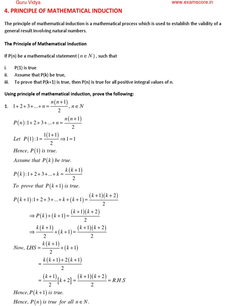 Principle of Mathematical Induction | Download Free PDF | Logic | Mathematical Logic