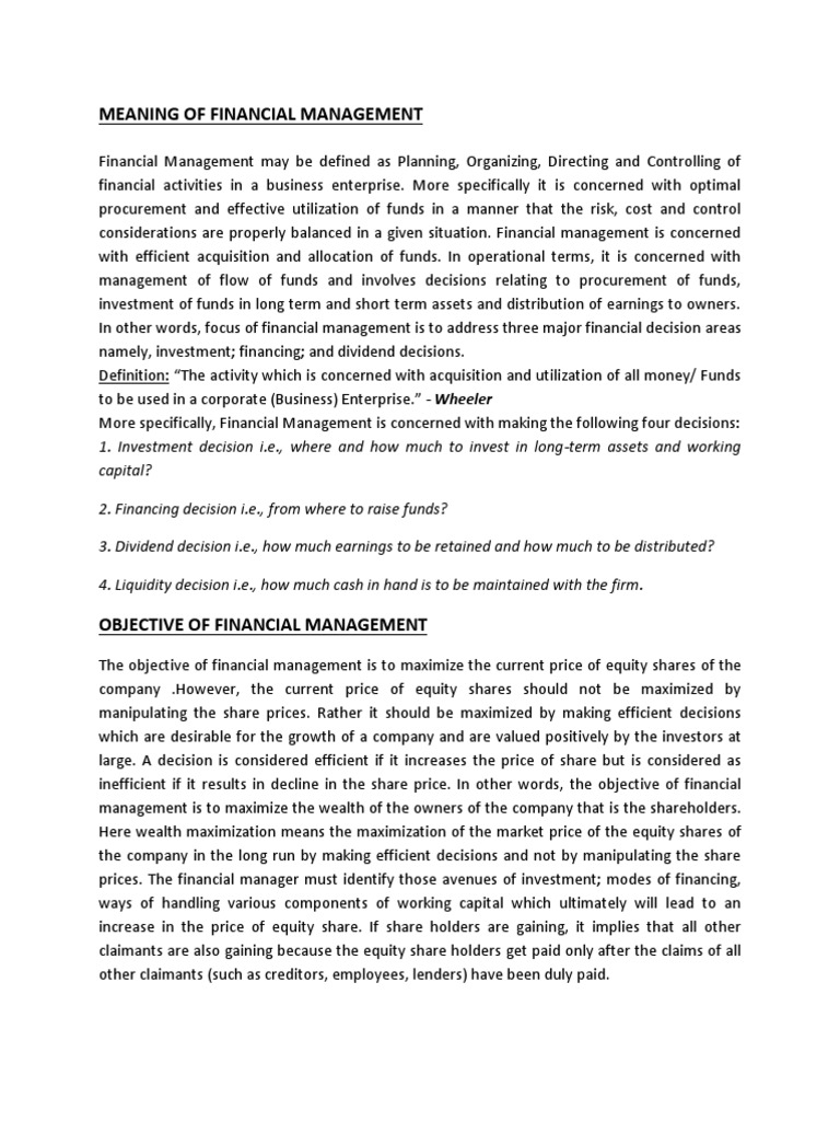 Financial Management - MBA | PDF | Working Capital | Cash Flow Statement