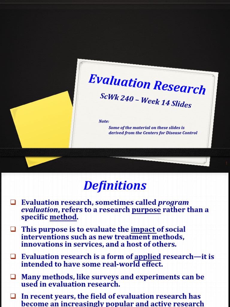 Session 14 Slides - Evaluation Research PDF | PDF | Evaluation ...