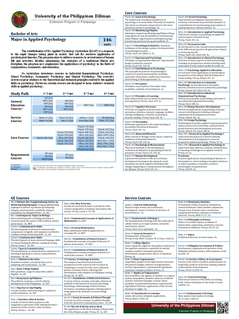 University of The Philippines Diliman: Core Courses | Download Free PDF ...