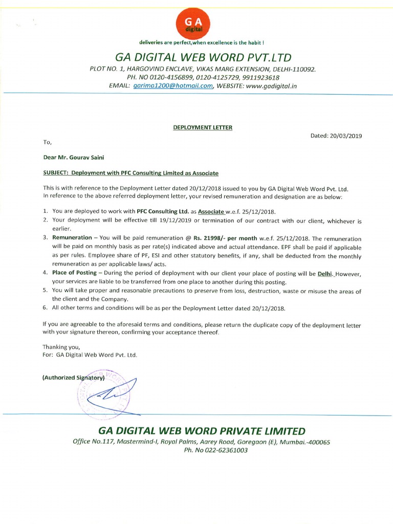 Dep - Letter DTD 20.03.19 | PDF