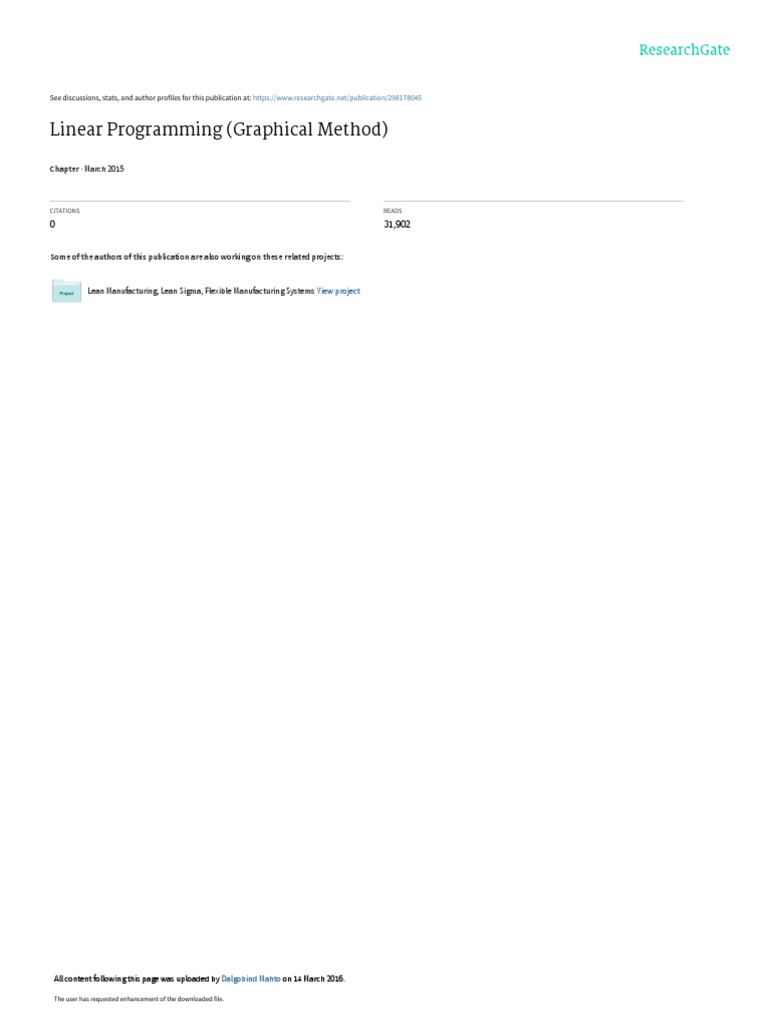 8 Chapter 3 Graphical Method | PDF | Mathematical Optimization | Linear ...