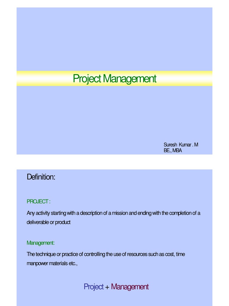Project Management - PPT (Compatibility Mode) | PDF | Project ...