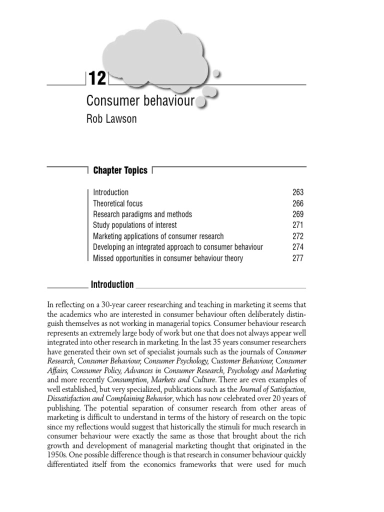 12 - Consumer Behaviour | PDF | Consumer Behaviour | Behavior