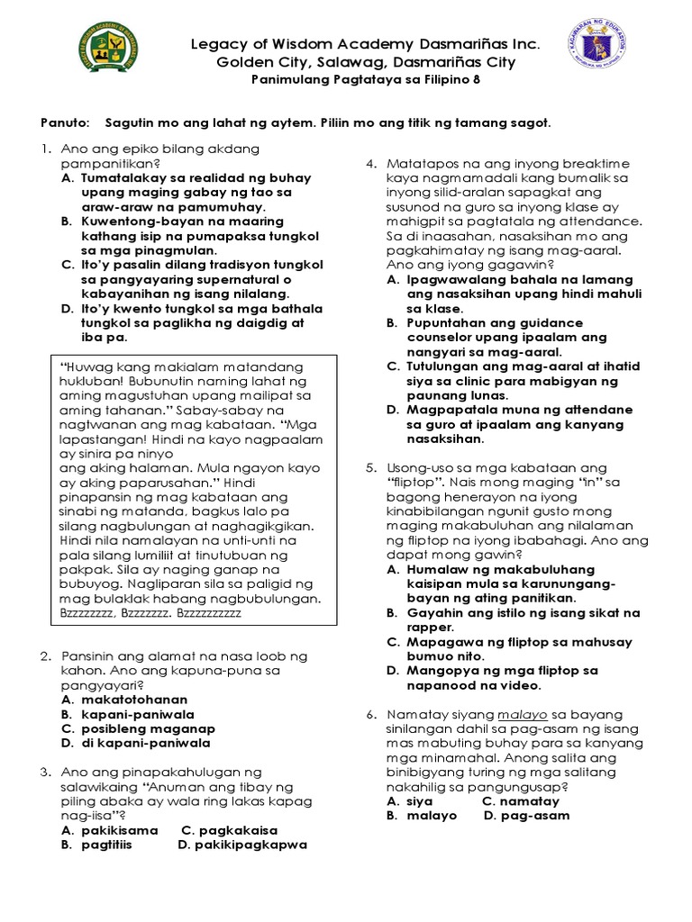 Filipino Curriculum Guide | PDF