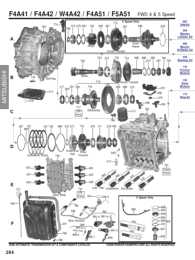 F4A41 _ F4A42 _ W4A42 _ F4A51 _ F5A51 | Transmission (Mechanics) | Clutch