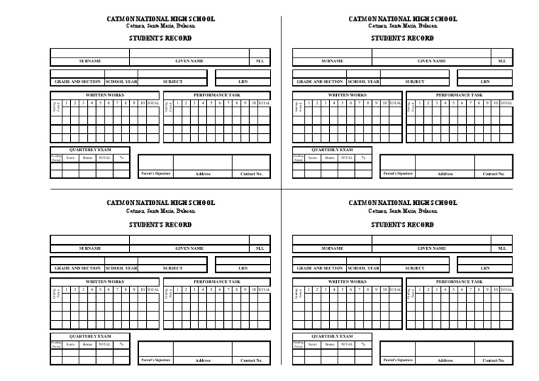 Catmon National High School Student Records | PDF | Learning | Schools