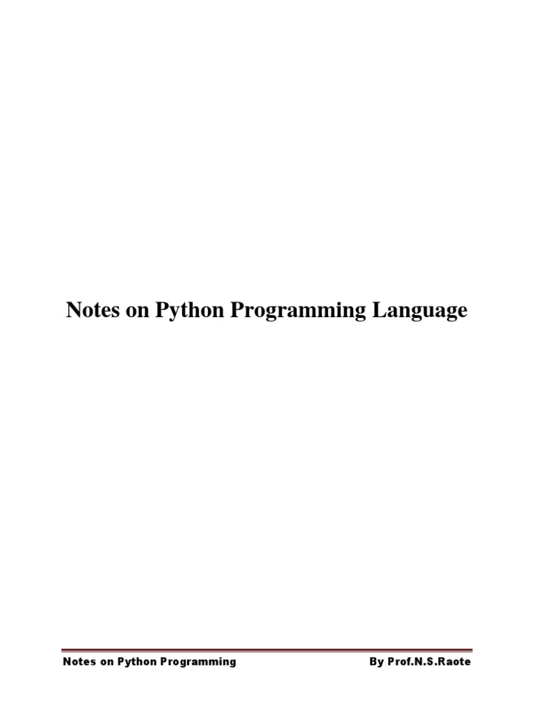 Python NSR Notes | PDF | Control Flow | Subroutine