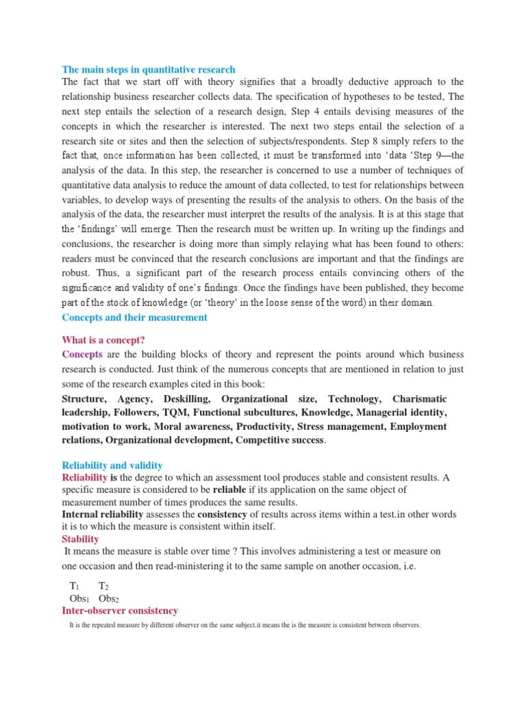 The Main Steps in Quantitative Research: What Is A Concept? | PDF ...