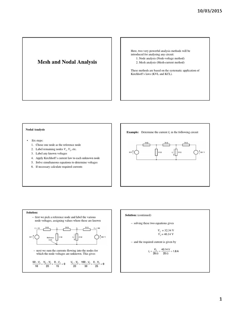 Mesh Nodal Analysis-6p | PDF | Force | Computer Engineering Mesh Nodal Analysis-6p | PDF | Force | Computer Engineering