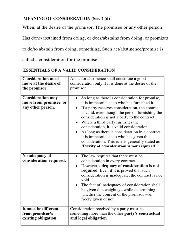 Consideration | PDF | Assignment (Law) | Guarantee