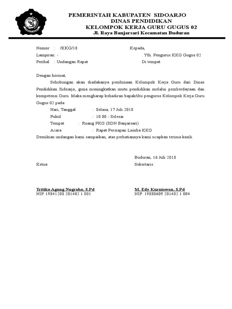 Undangan KKG-2 | PDF