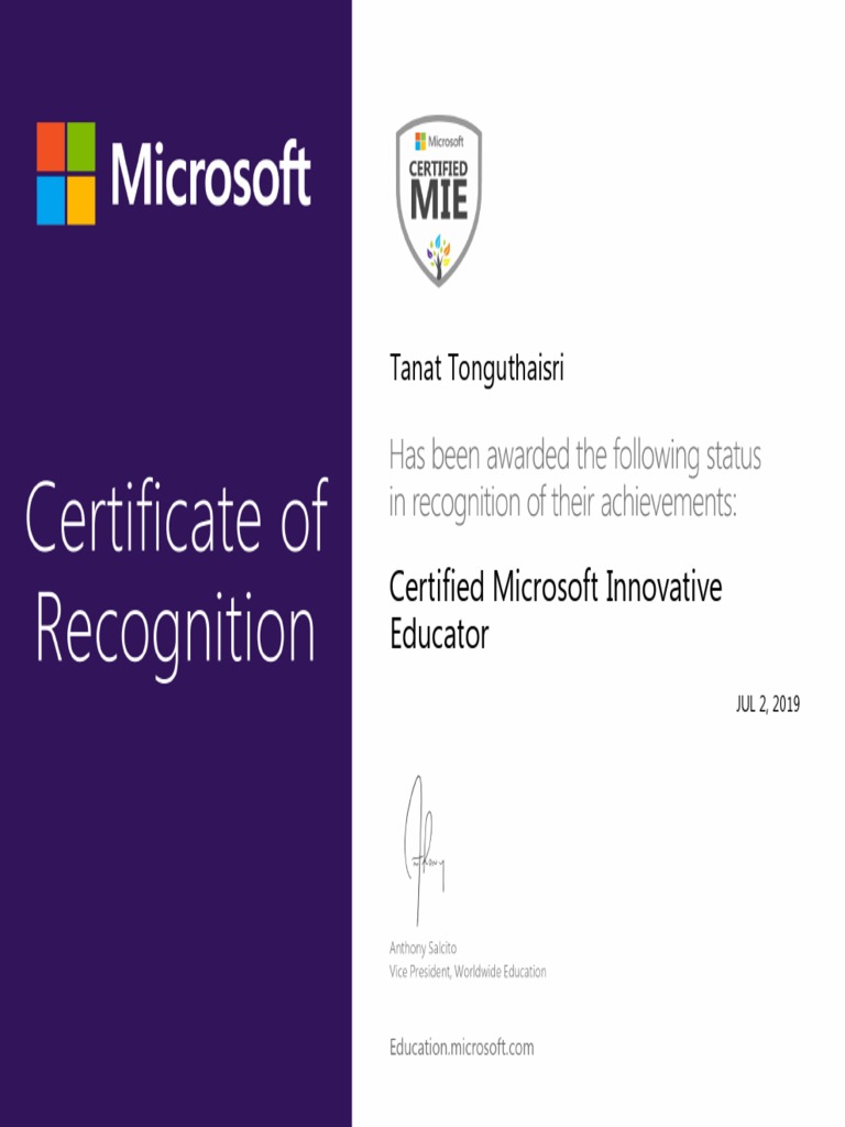 Certified Microsoft Innovative Educator | PDF