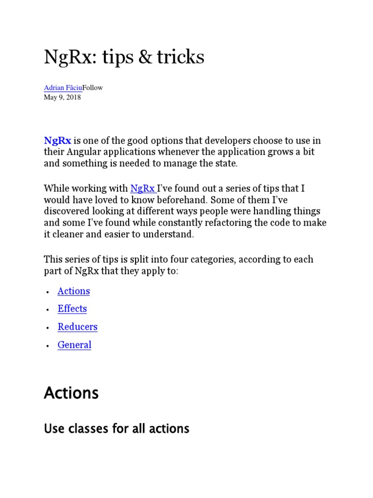 Ngrx Tips And Tricks Pdf Class Computer Programming Constructor Object Oriented Programming 6201