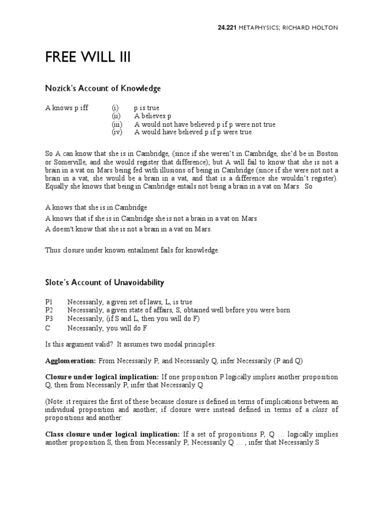 Unavoidability | PDF | Logical Consequence | Modal Logic