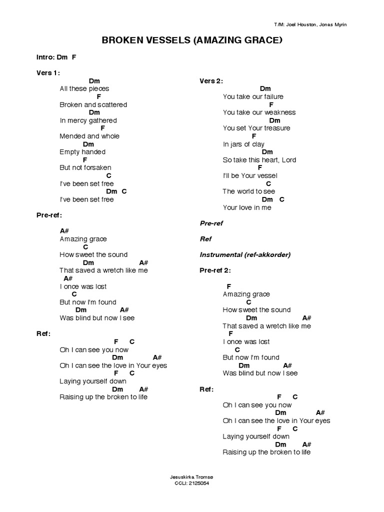 Broken Vessels Chords | PDF