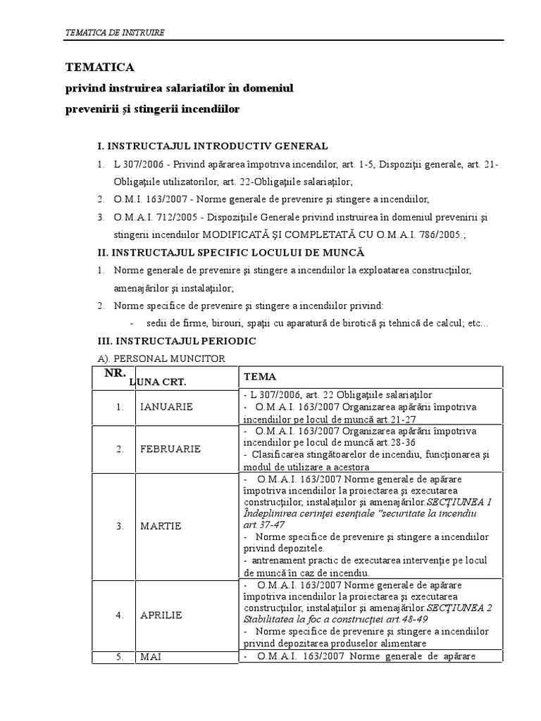Tematica de Instruire Psi | PDF