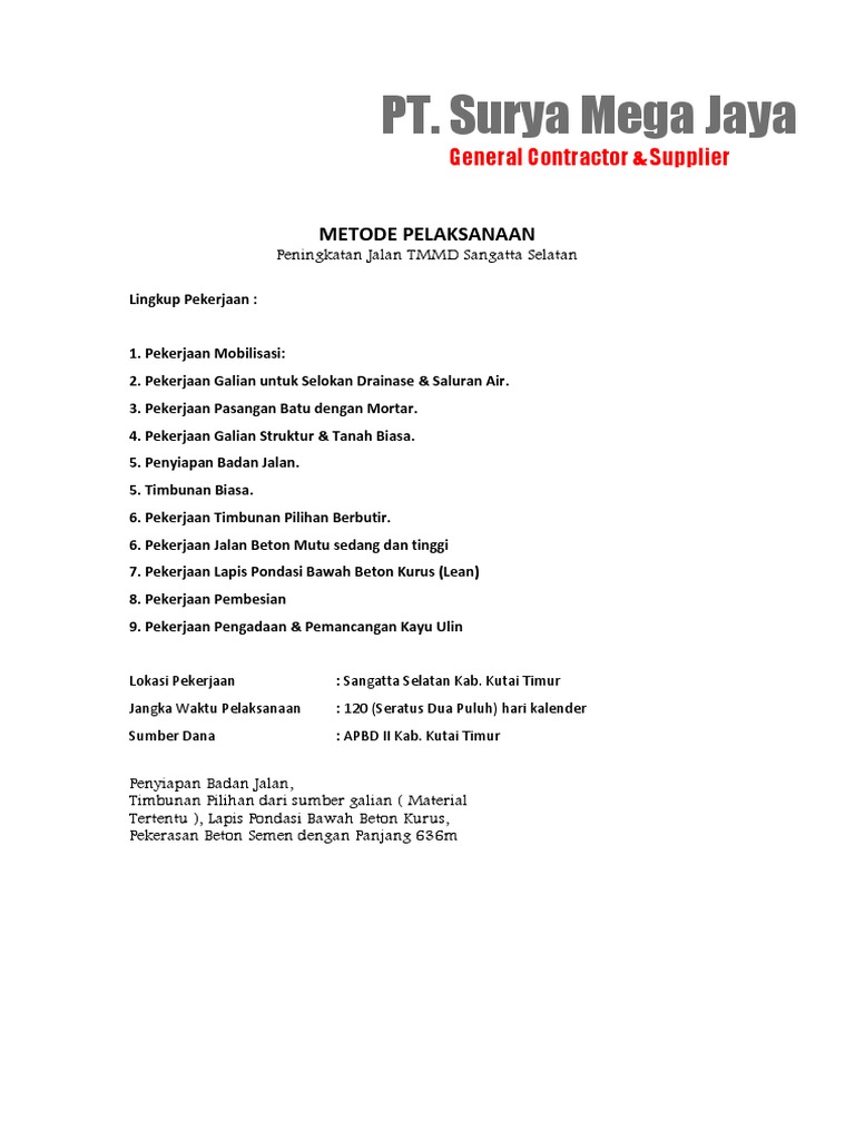 Metode Pelaksanaan | PDF | Griya & Taman | Teknologi & Rekayasa