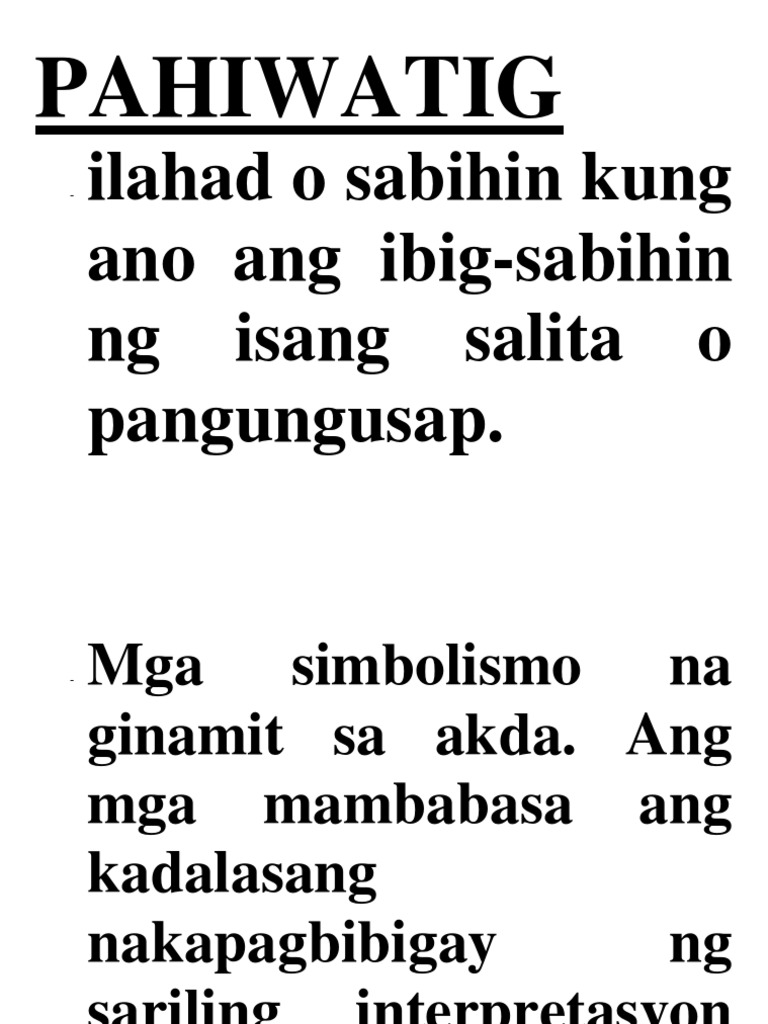PAHIWATIG | PDF