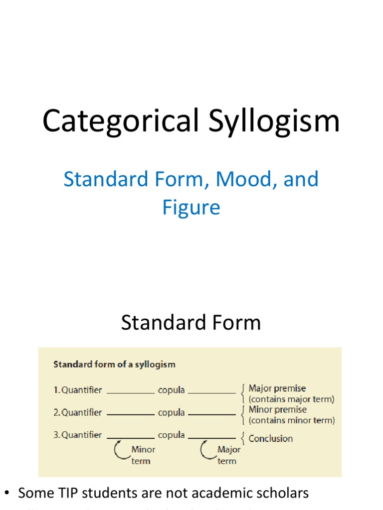 Categorical Syllogism: Standard Form, Mood, and | PDF | Lifestyle