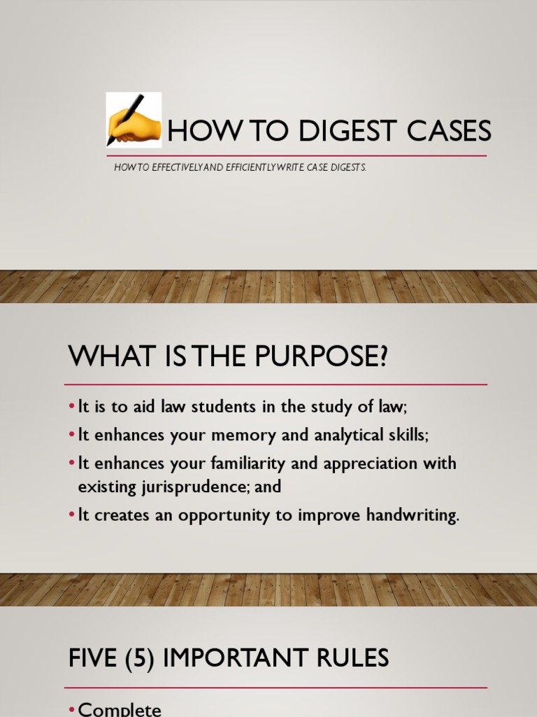 How to Digest Cases (1) | Supreme Courts | Supreme Court Of The United ...