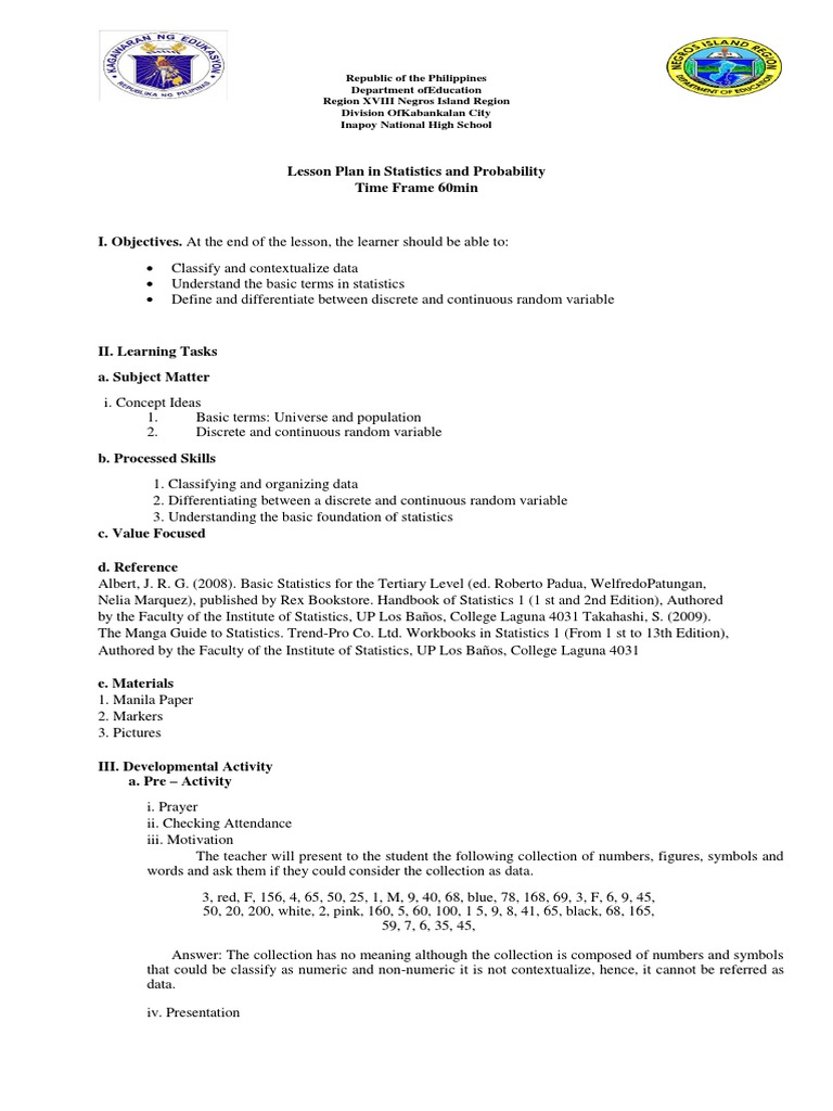 Chapter 1 03 Contextualization Basic Terms Random Variables Pdf Categorical Variable 