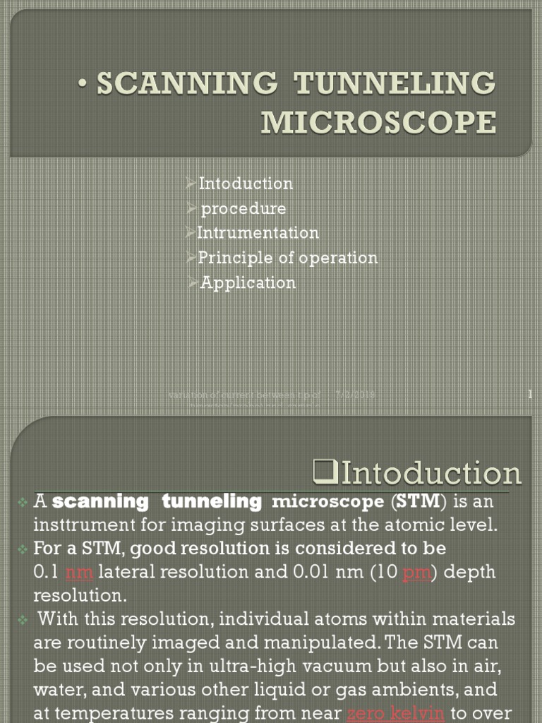 Scanning Tunneling Microscope | PDF | Scanning Tunneling Microscope ...