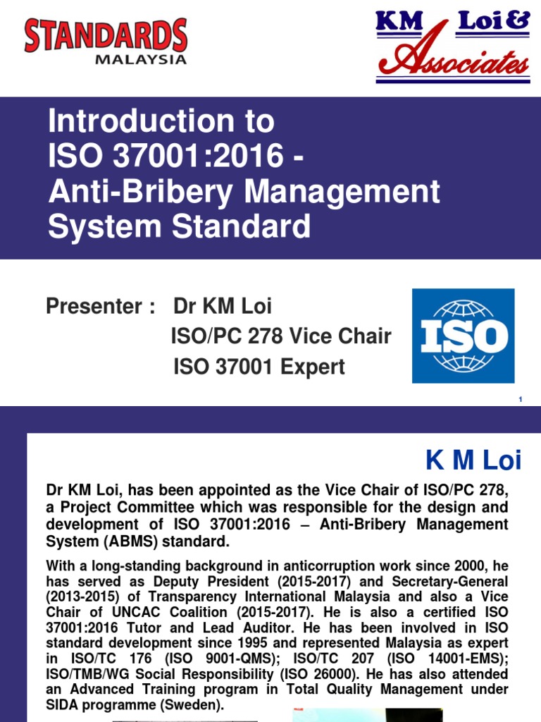 Ms Iso 37001 - Oct 27 - DR - LKM | PDF | International Organization For ...