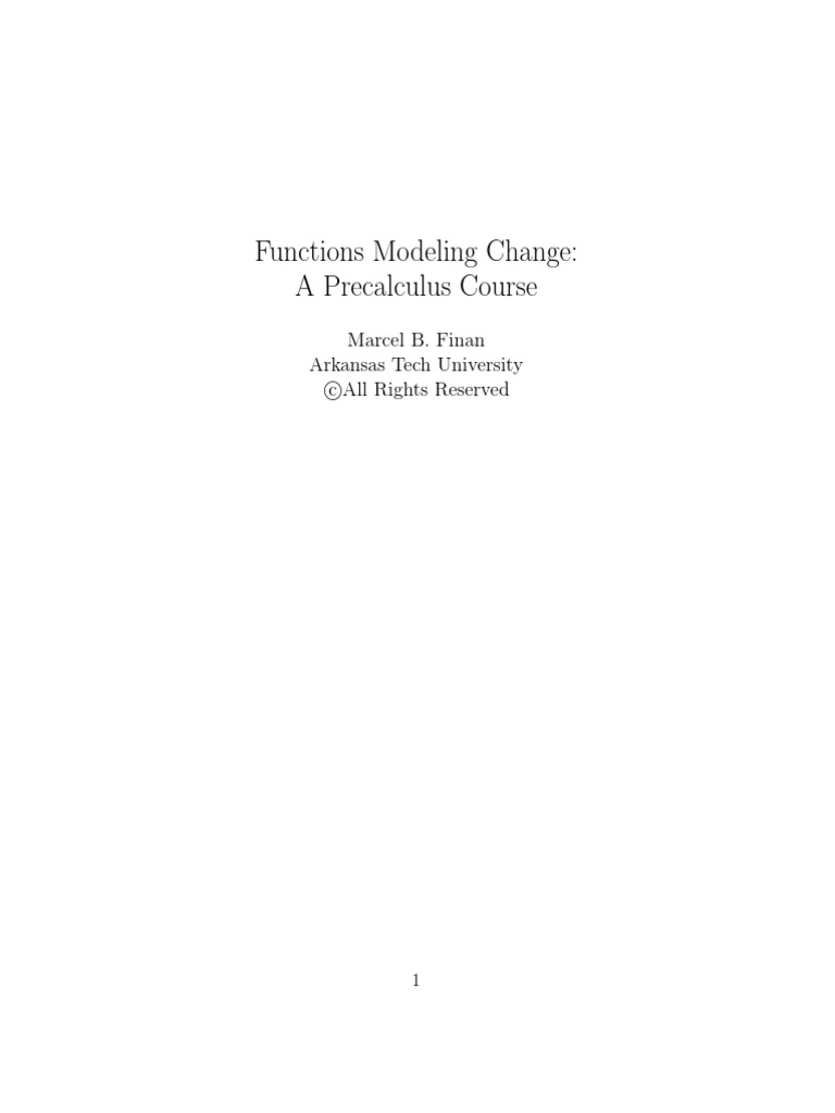 Functions Modeling Change: A Precalculus Course | PDF | Speed ...