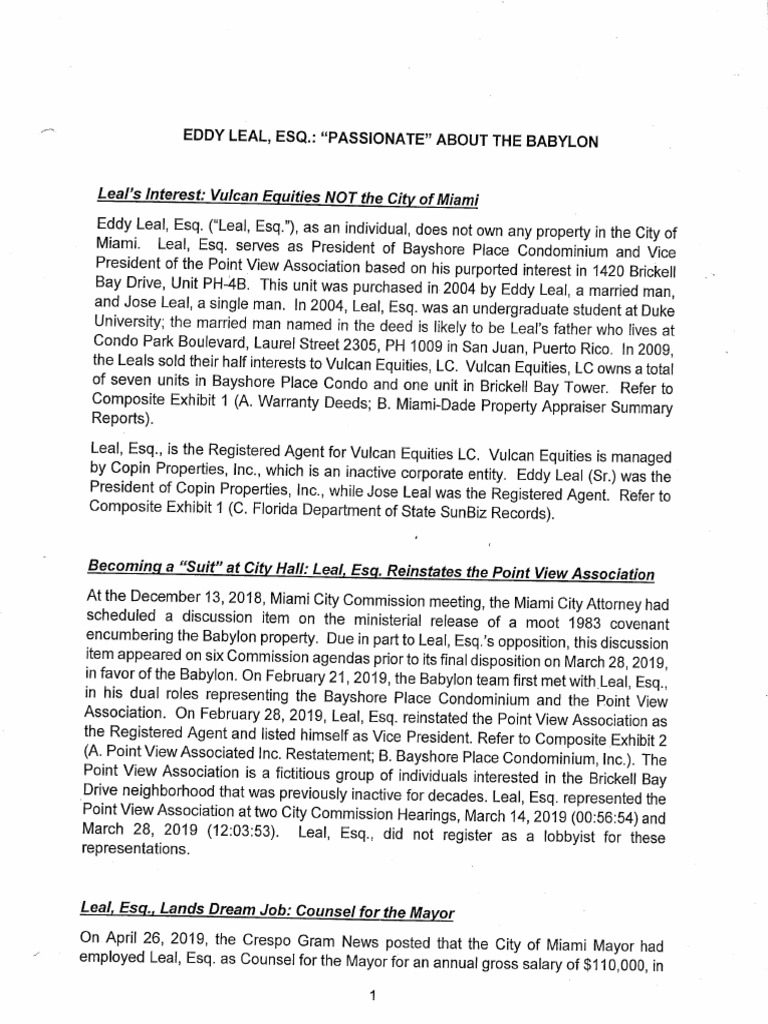 Eddy Leal - Mayor's Attorney | PDF