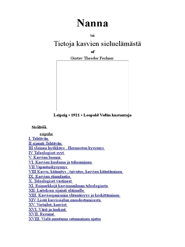 Nanna Tai Tietoja Kasvien Sieluelämästä - Suomi-Gustav Theodor Fechner ...
